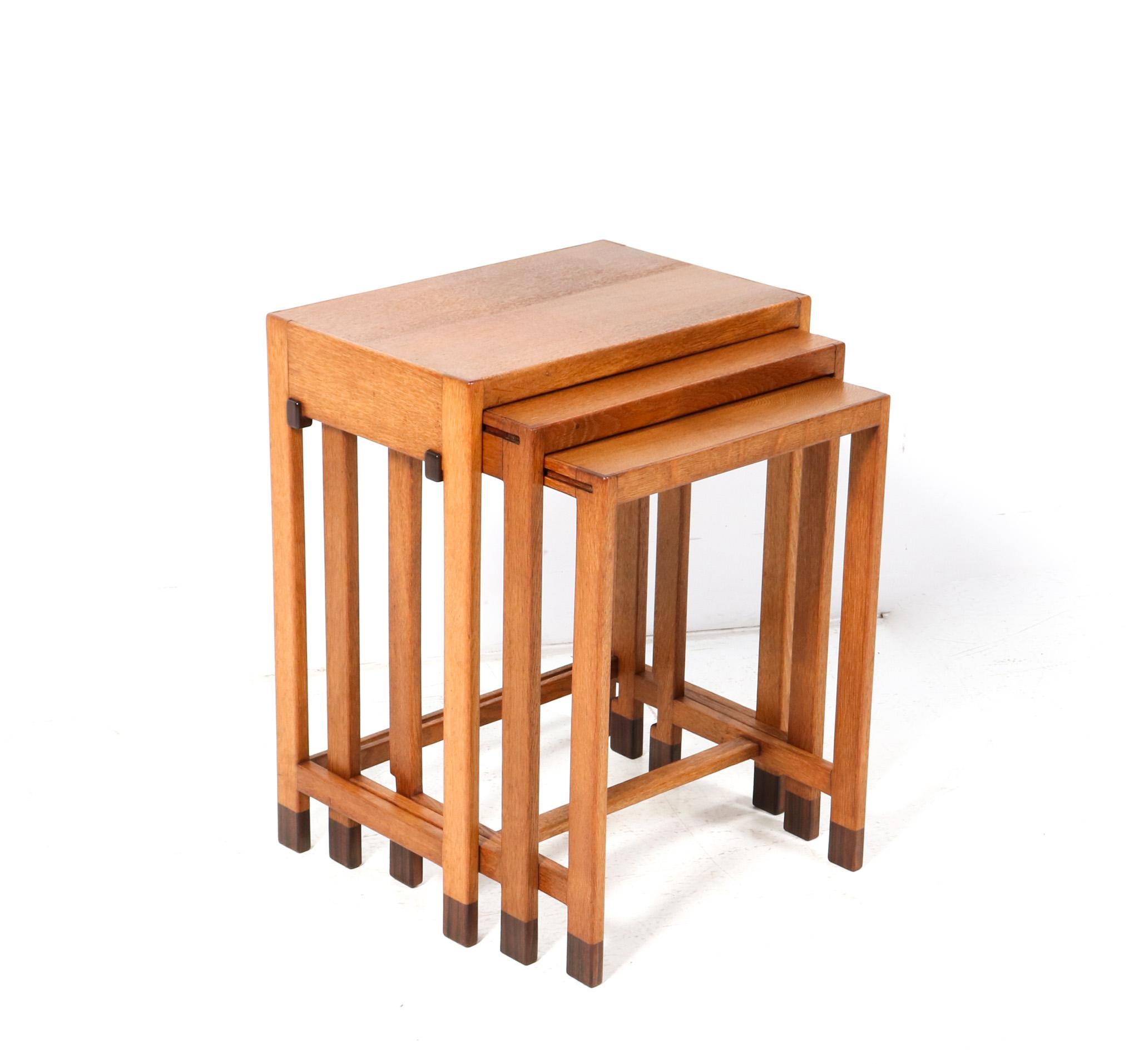 Oak Art Deco Modernist Nesting Tables by Anton Lucas Leiden, 1920s at ...