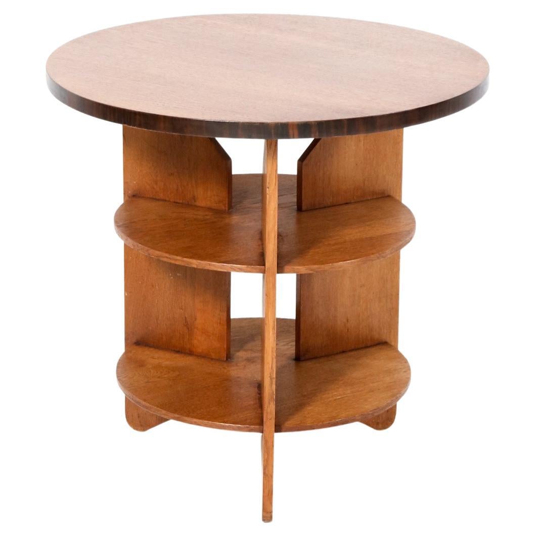 Oak Art Deco Modernist Side Table by P.E.L. Izeren for De Genneper ...