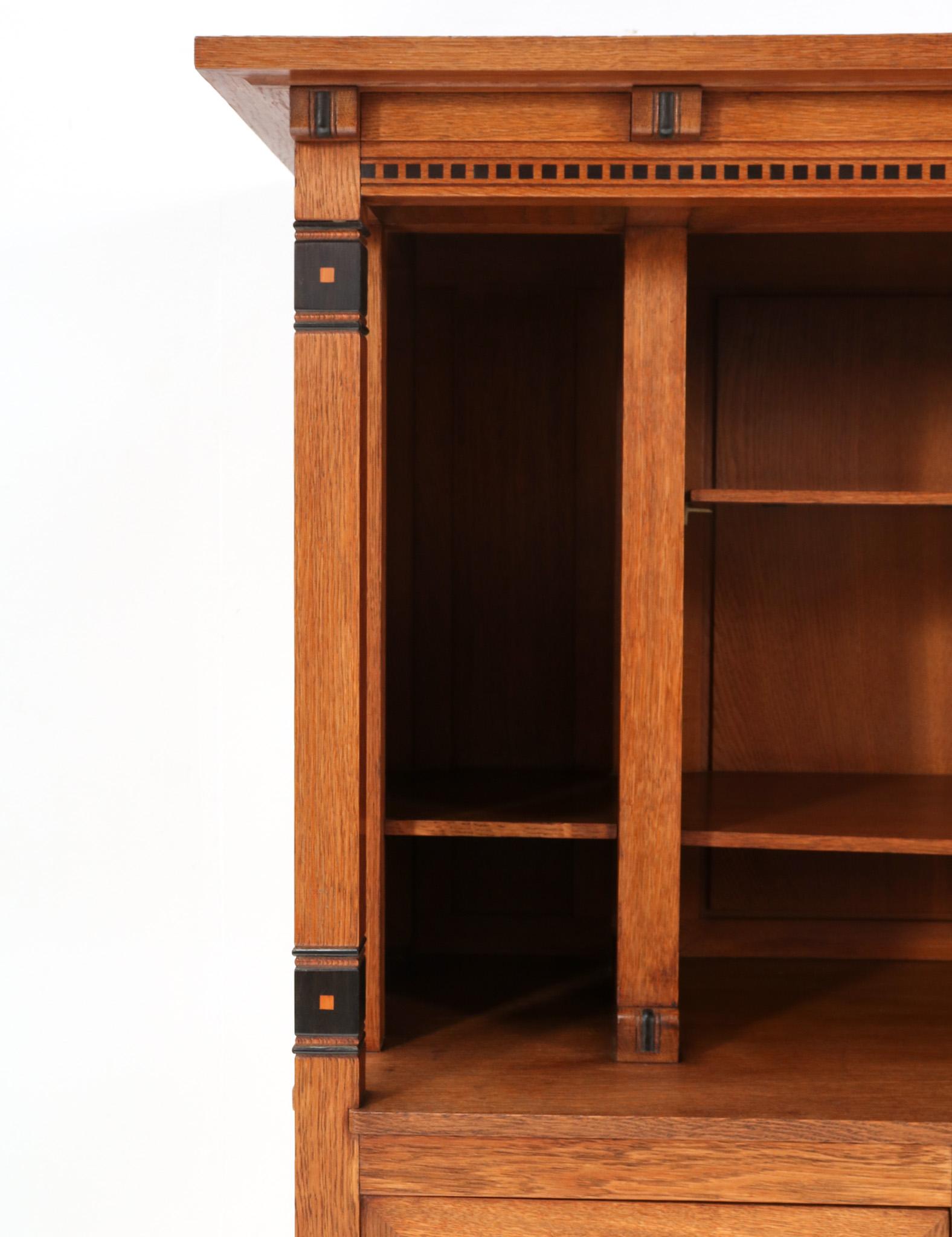 Oak Arts and Crafts Bookcase by Anton Sanders for J.A. Huizinga ...