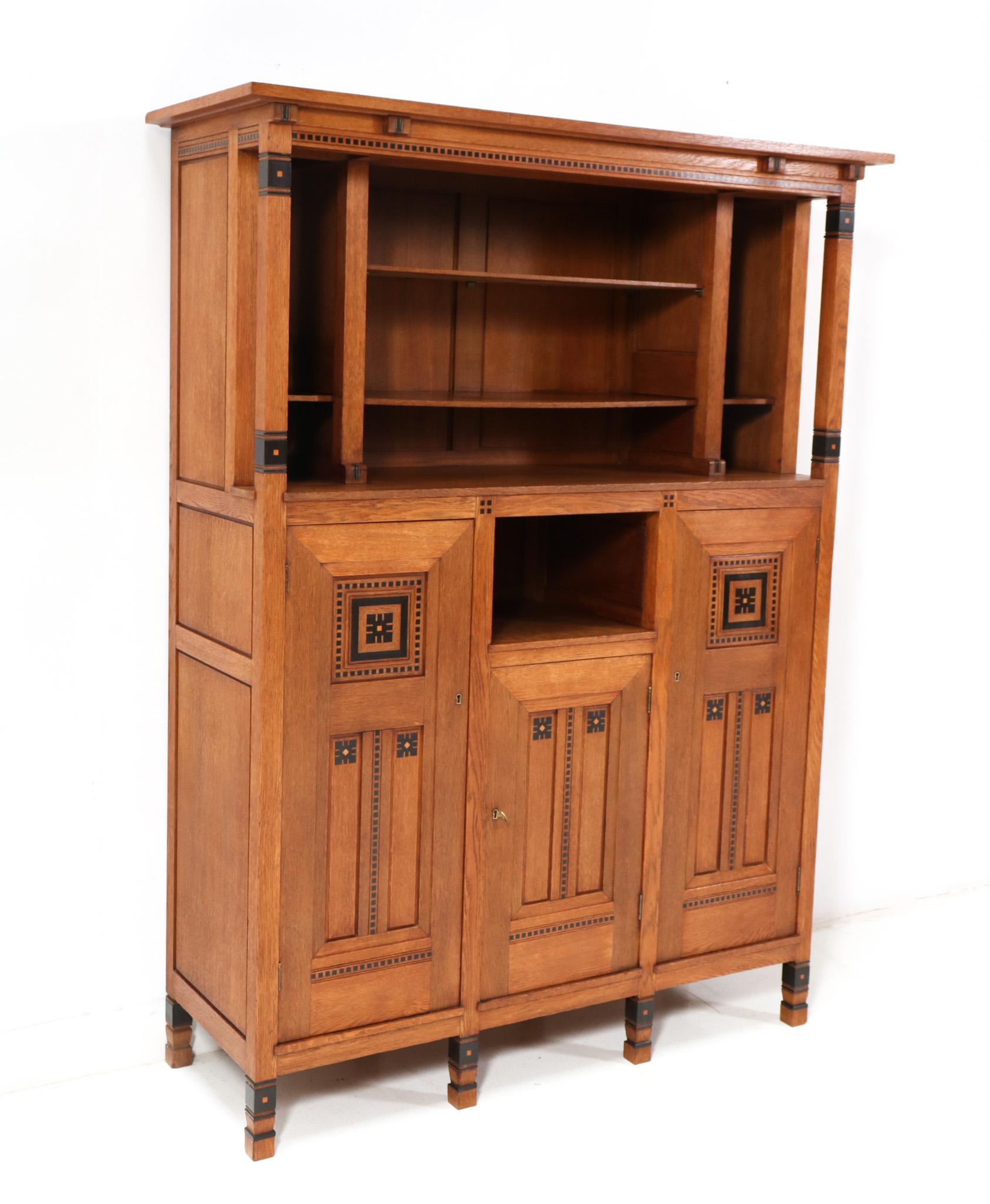 Oak Arts and Crafts Bookcase by Anton Sanders for J.A. Huizinga ...