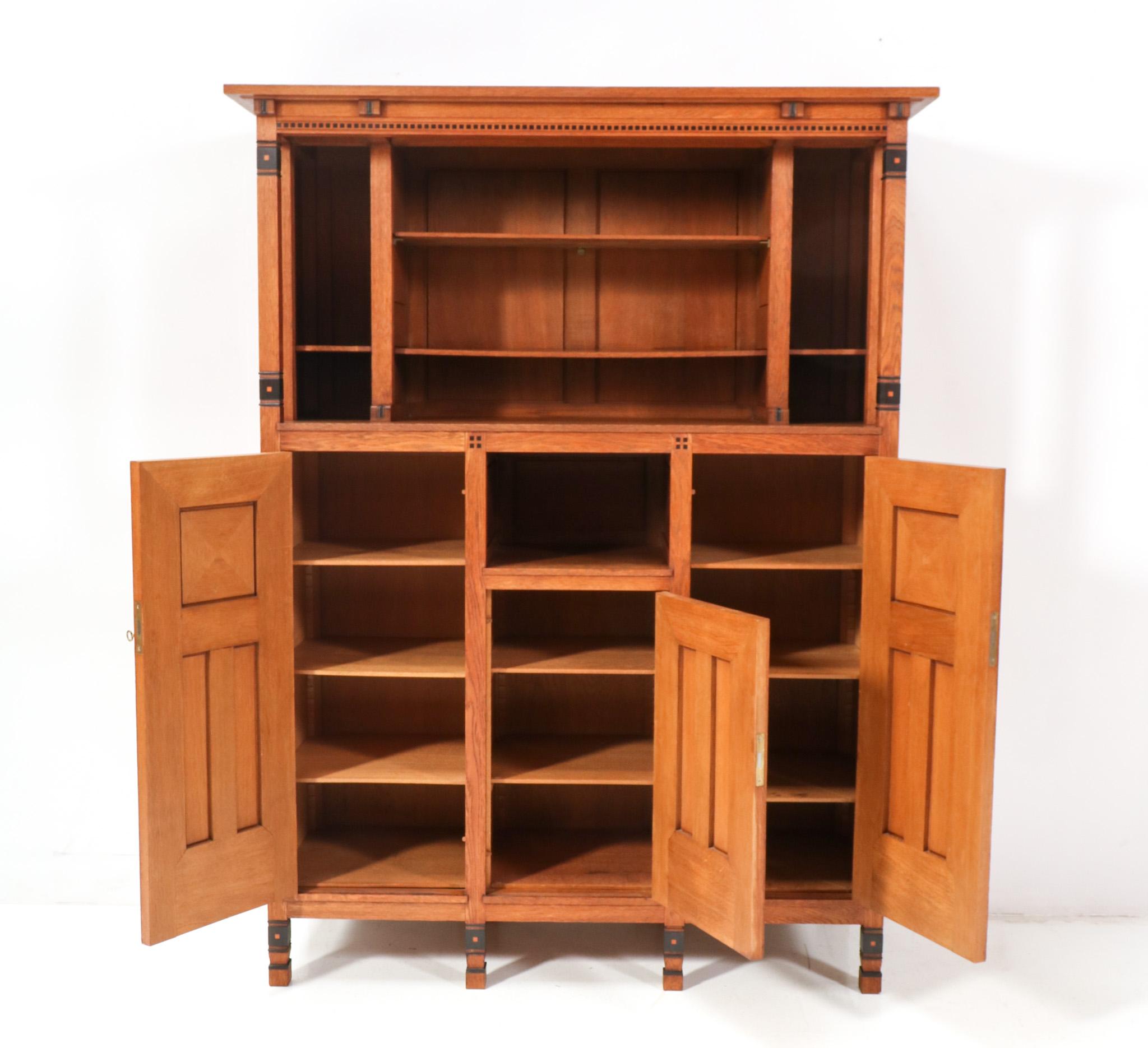 Oak Arts and Crafts Bookcase by Anton Sanders for J.A. Huizinga ...