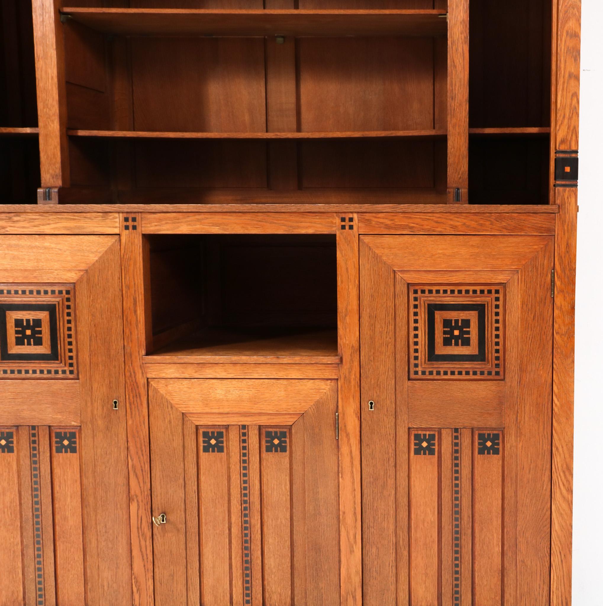 Oak Arts and Crafts Bookcase by Anton Sanders for J.A. Huizinga ...