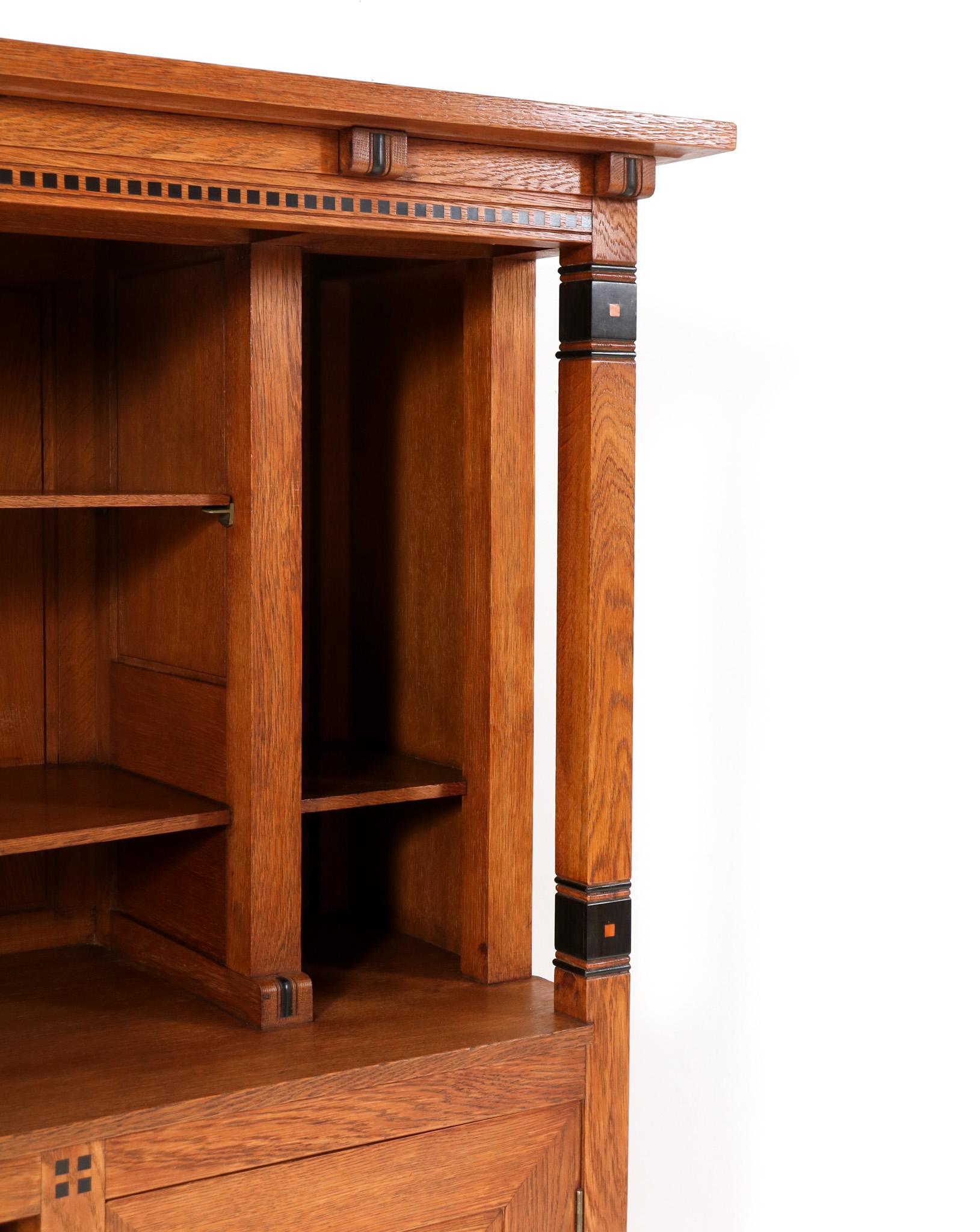 Oak Arts and Crafts Bookcase by Anton Sanders for J.A. Huizinga ...