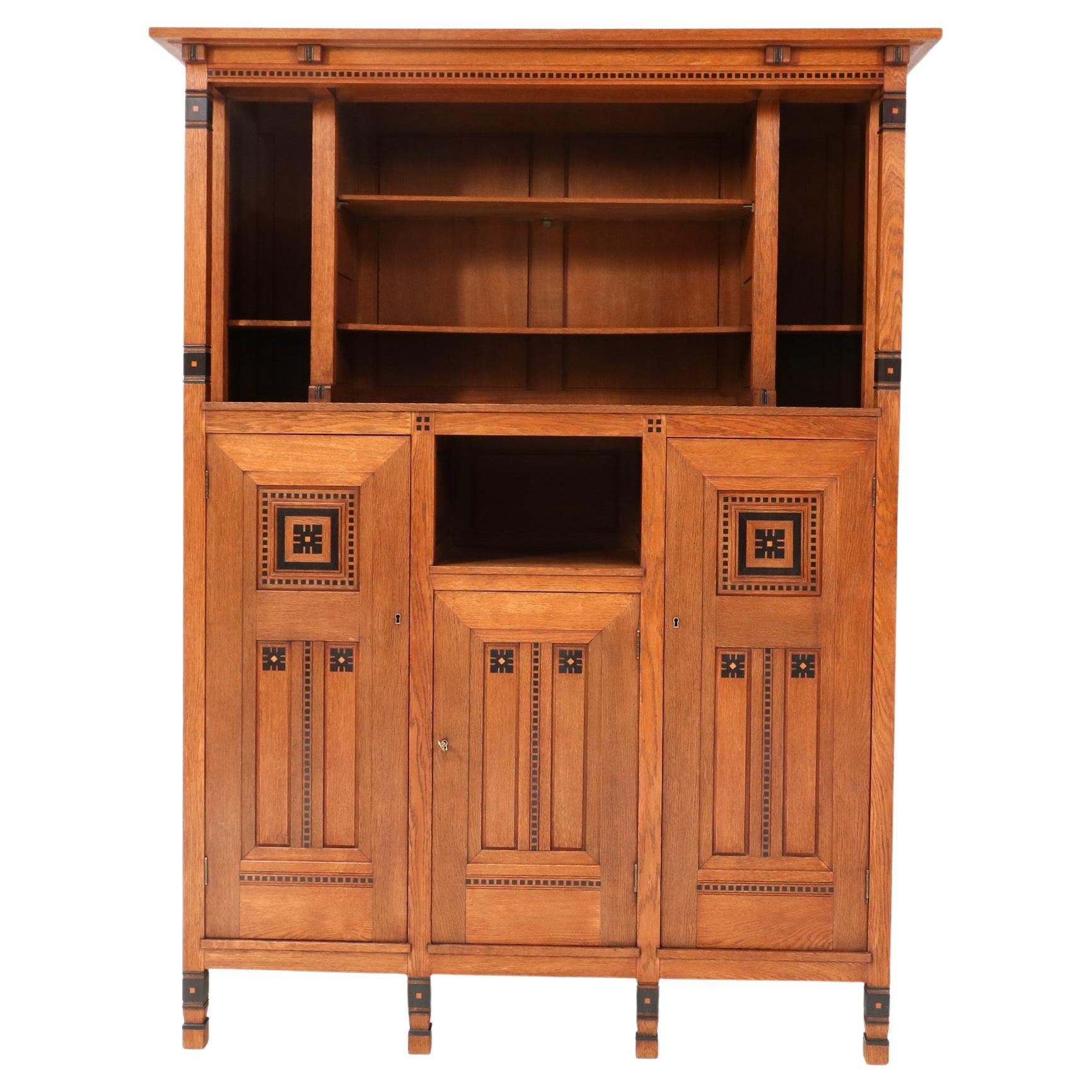 Oak Arts and Crafts Bookcase by Anton Sanders for J.A. Huizinga ...