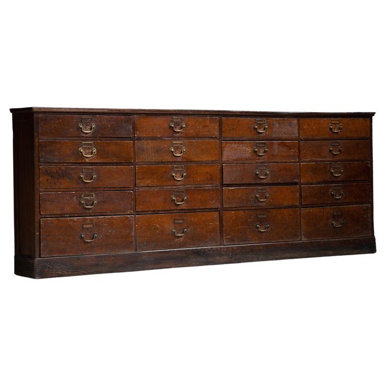 Oak Bank of Drawers, England circa 1910 For Sale at 1stDibs