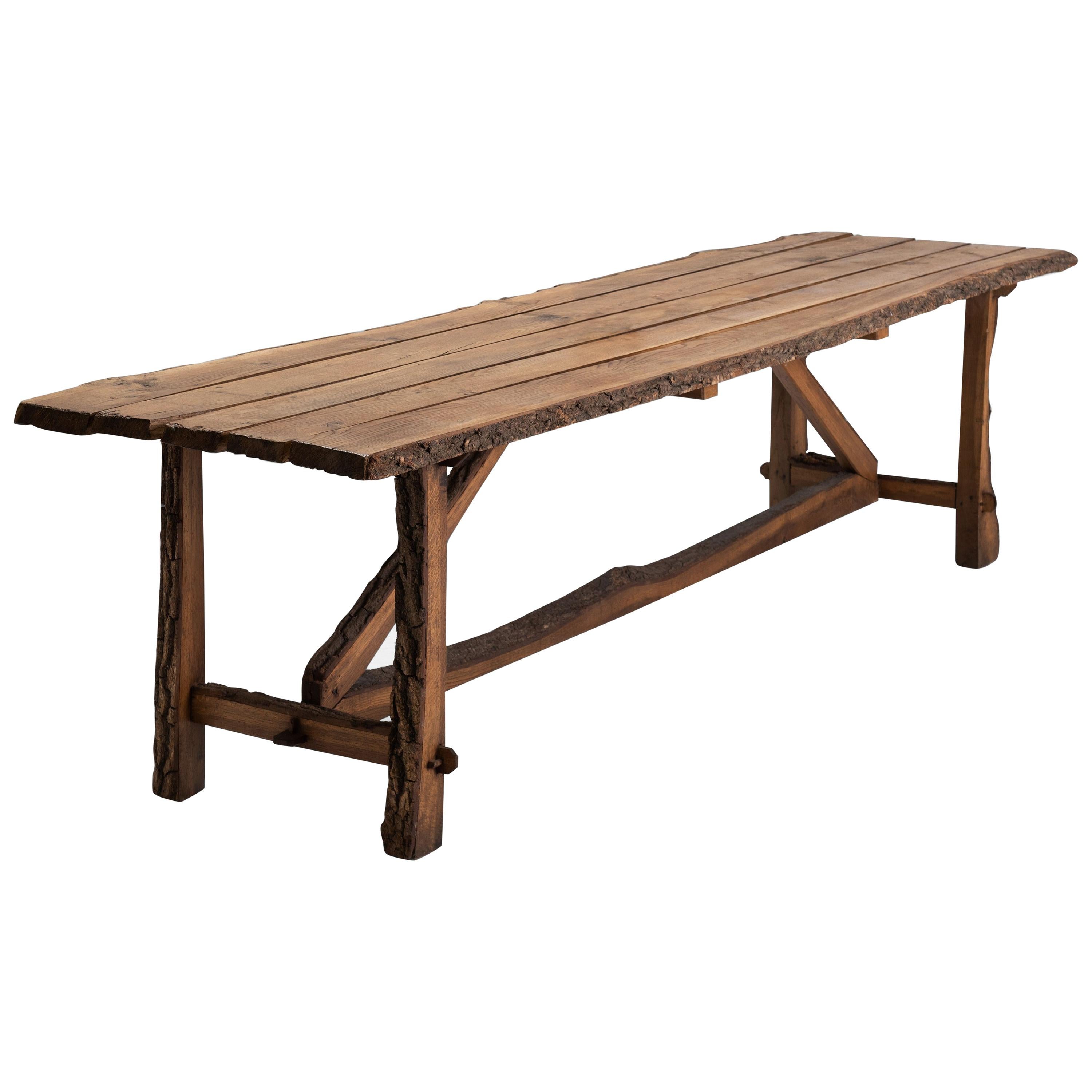 Large Oak Refectory Dining Table at 1stDibs