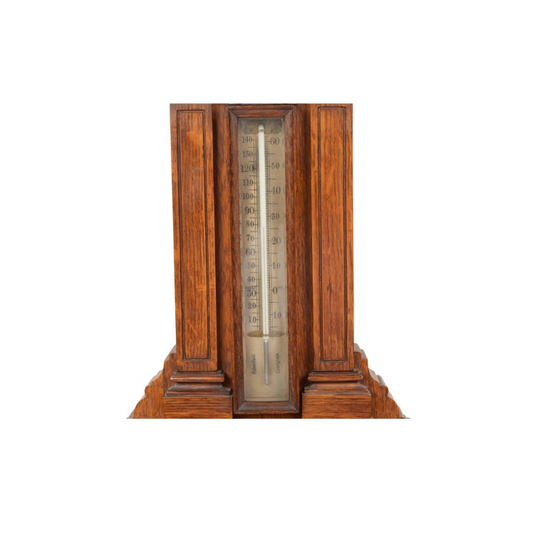 1900 Antique Oak Barometer Richly Carved, Antique Weather Forecast ...