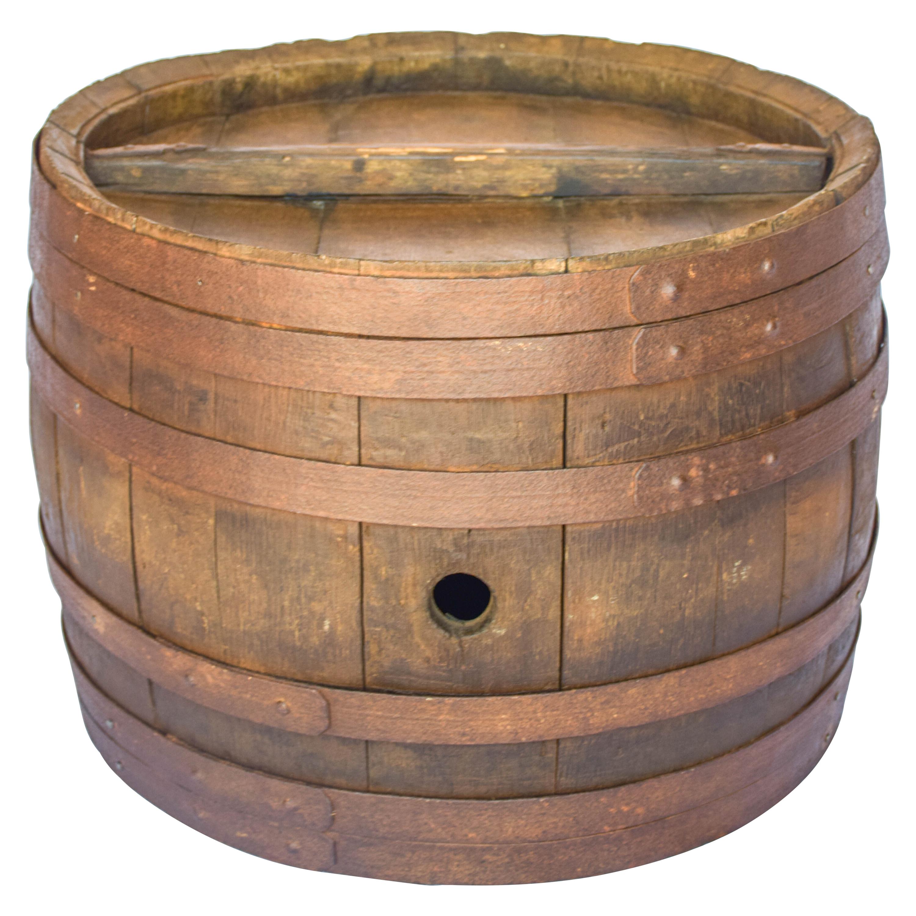 English Oak Biscuit Barrel at 1stDibs