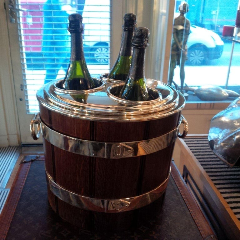 Oak Barrel Triple Champagne Chiller by Franz Hiess and Söhne of Vienna ...