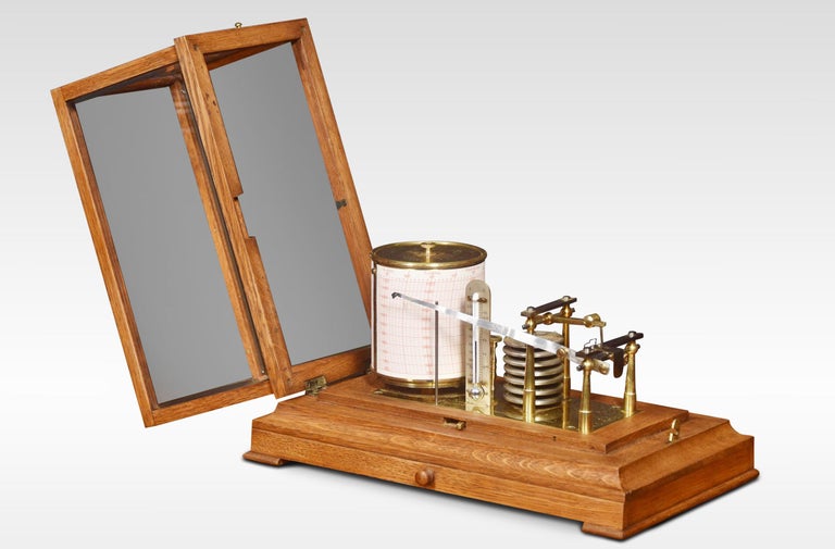 Oak Cased Barograph by Negretti and Zambra, London For Sale at 1stDibs
