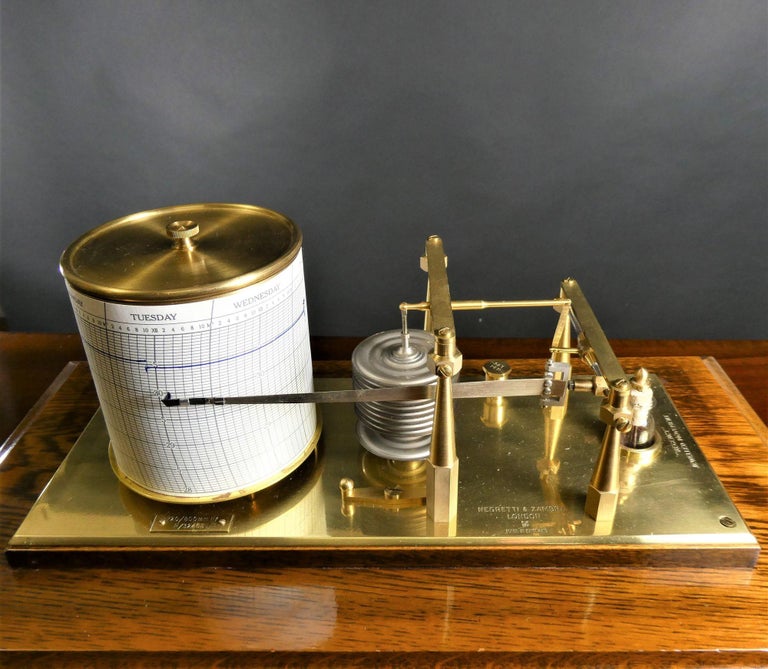 Oak Cased Barograph by Negretti and Zambra, London For Sale at 1stDibs
