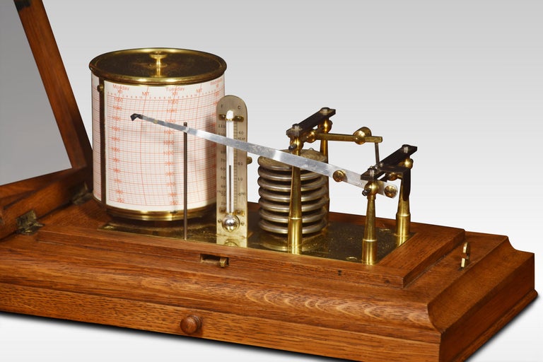 Oak Cased Barograph by Negretti and Zambra, London For Sale at 1stDibs