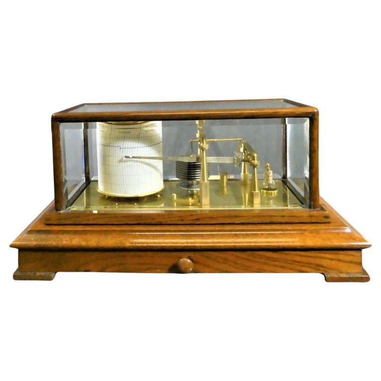 Oak Cased Barograph By Negretti and Zambra, London For Sale at 1stDibs