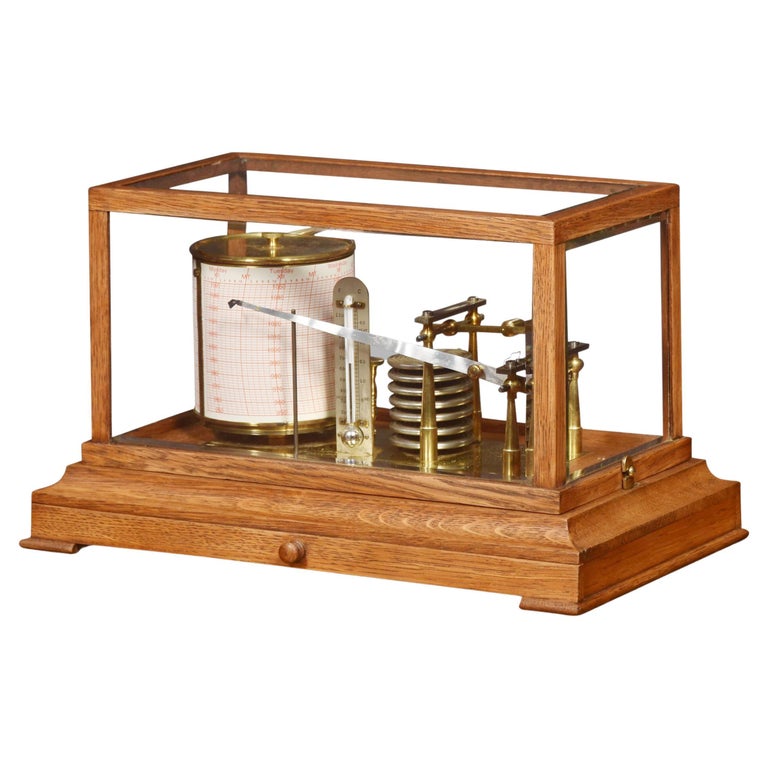Oak Cased Barograph by Negretti and Zambra, London For Sale at 1stDibs