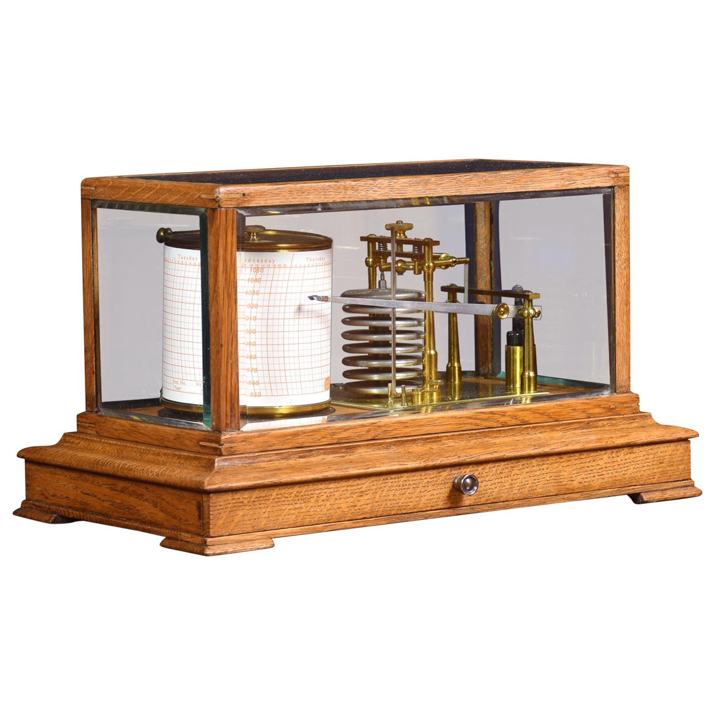 Oak Cased Barograph For Sale at 1stDibs