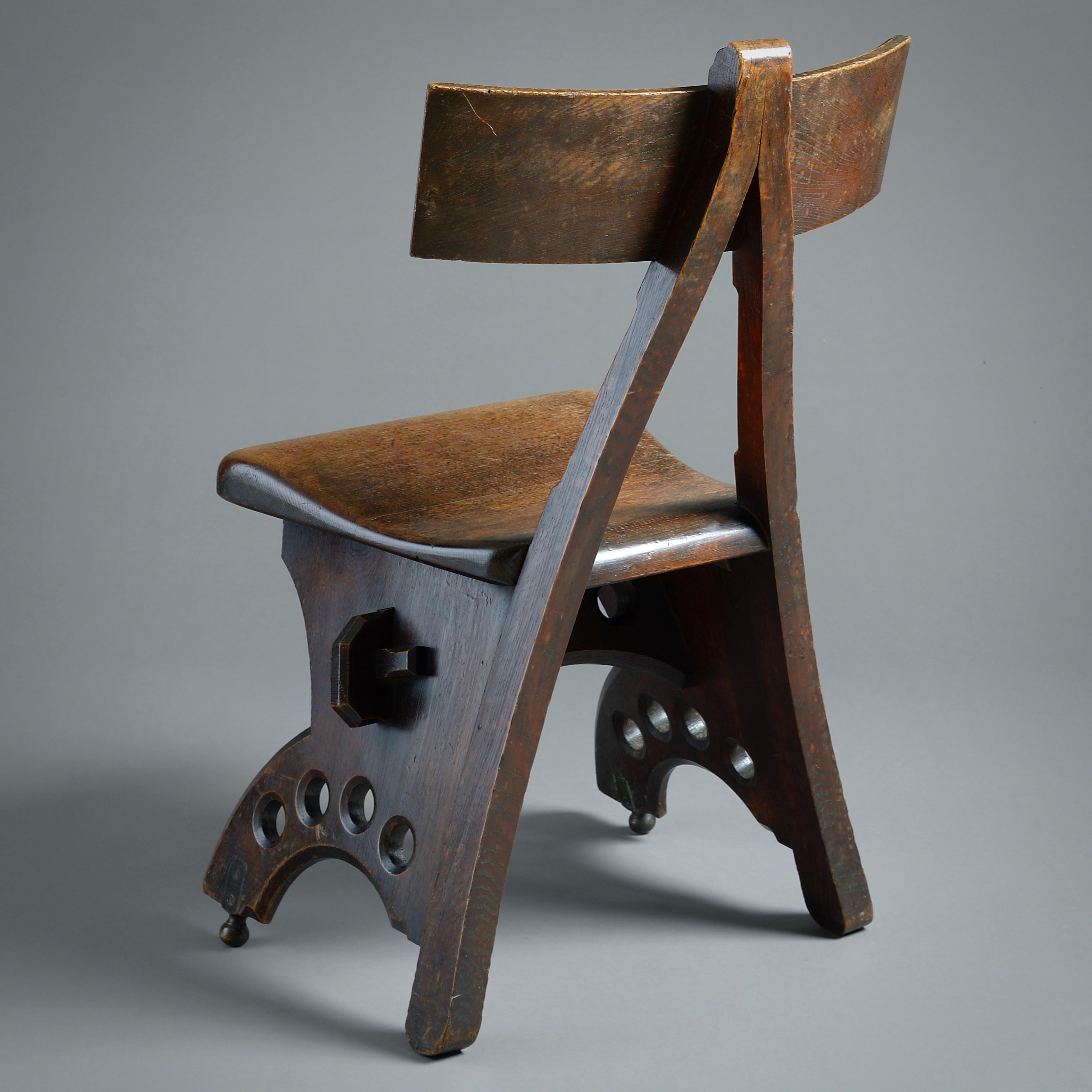 Oak Chair Designed by Edward Welby Pugin (1834-1875) For Sale at 1stDibs