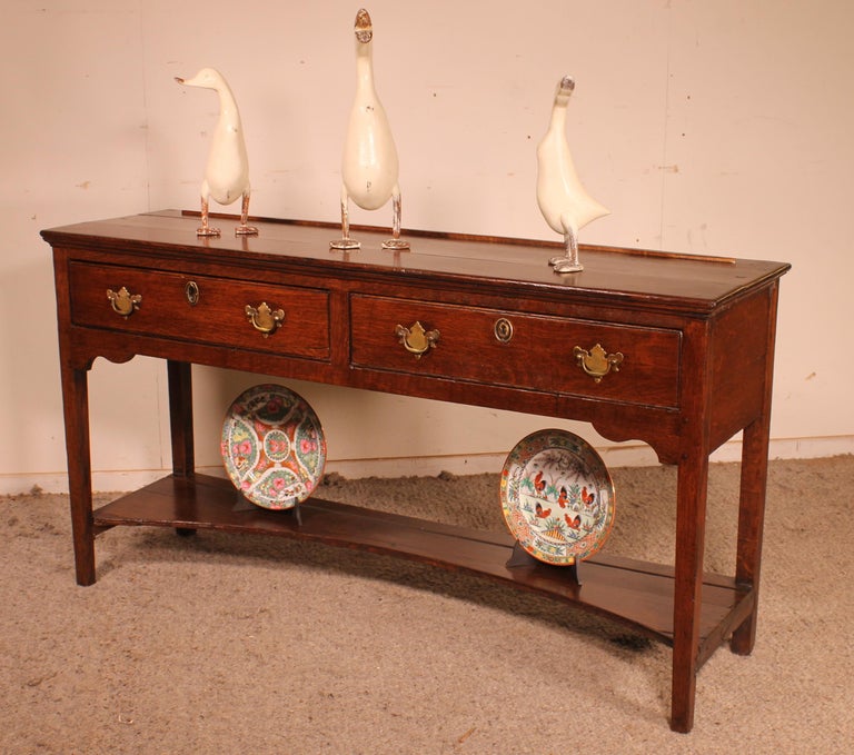 Oak Console Or Dresser Base Circa 1800 For Sale at 1stDibs