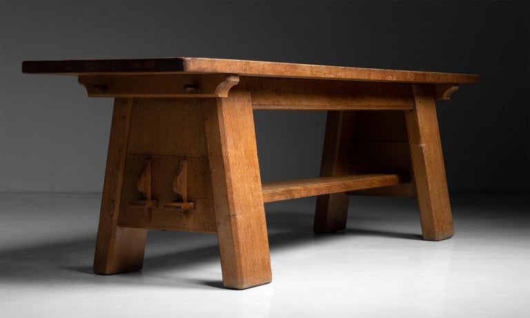 Oak Console Table by De Puydt, Belgium, circa 1950 For Sale at 1stDibs