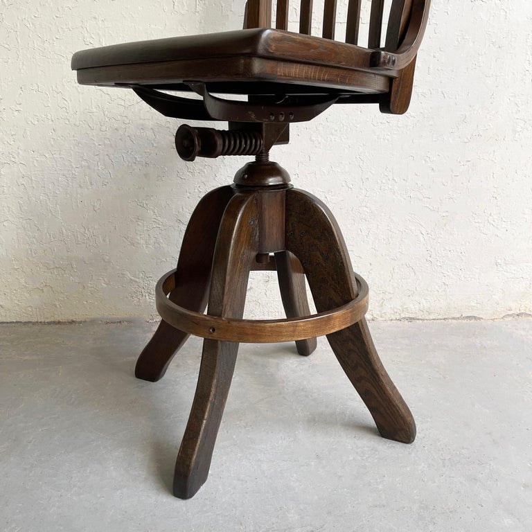 Oak Craftsman Architect Drafting Stool For Sale at 1stDibs
