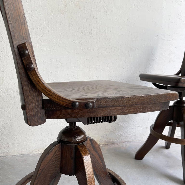 Oak Craftsman Architect Drafting Stool For Sale at 1stDibs