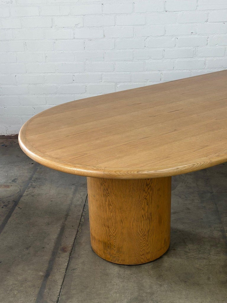 Oak Double Pedestal Cylinder Table For Sale at 1stDibs