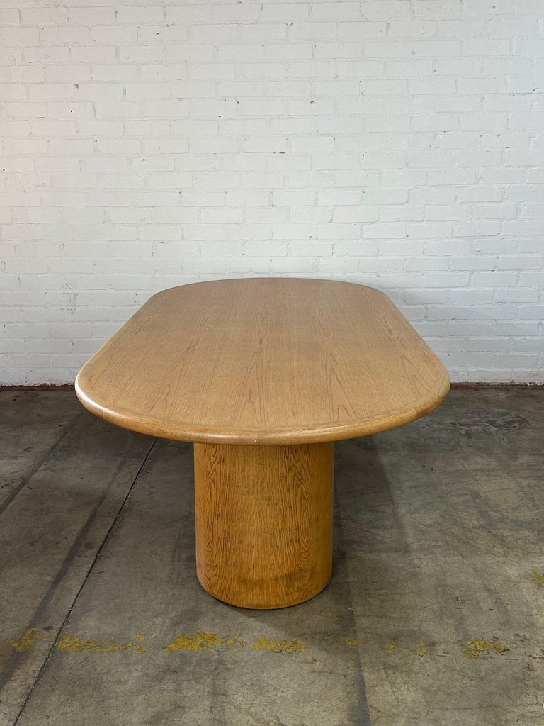 Oak Double Pedestal Cylinder Table For Sale at 1stDibs