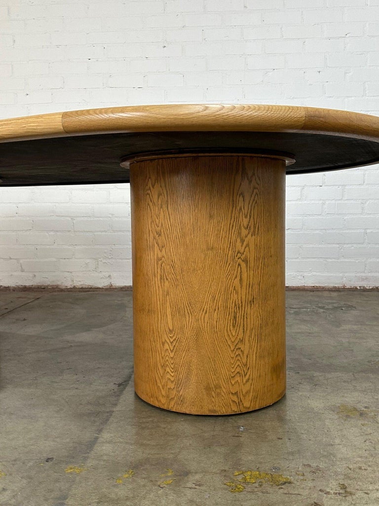 Oak Double Pedestal Cylinder Table For Sale at 1stDibs