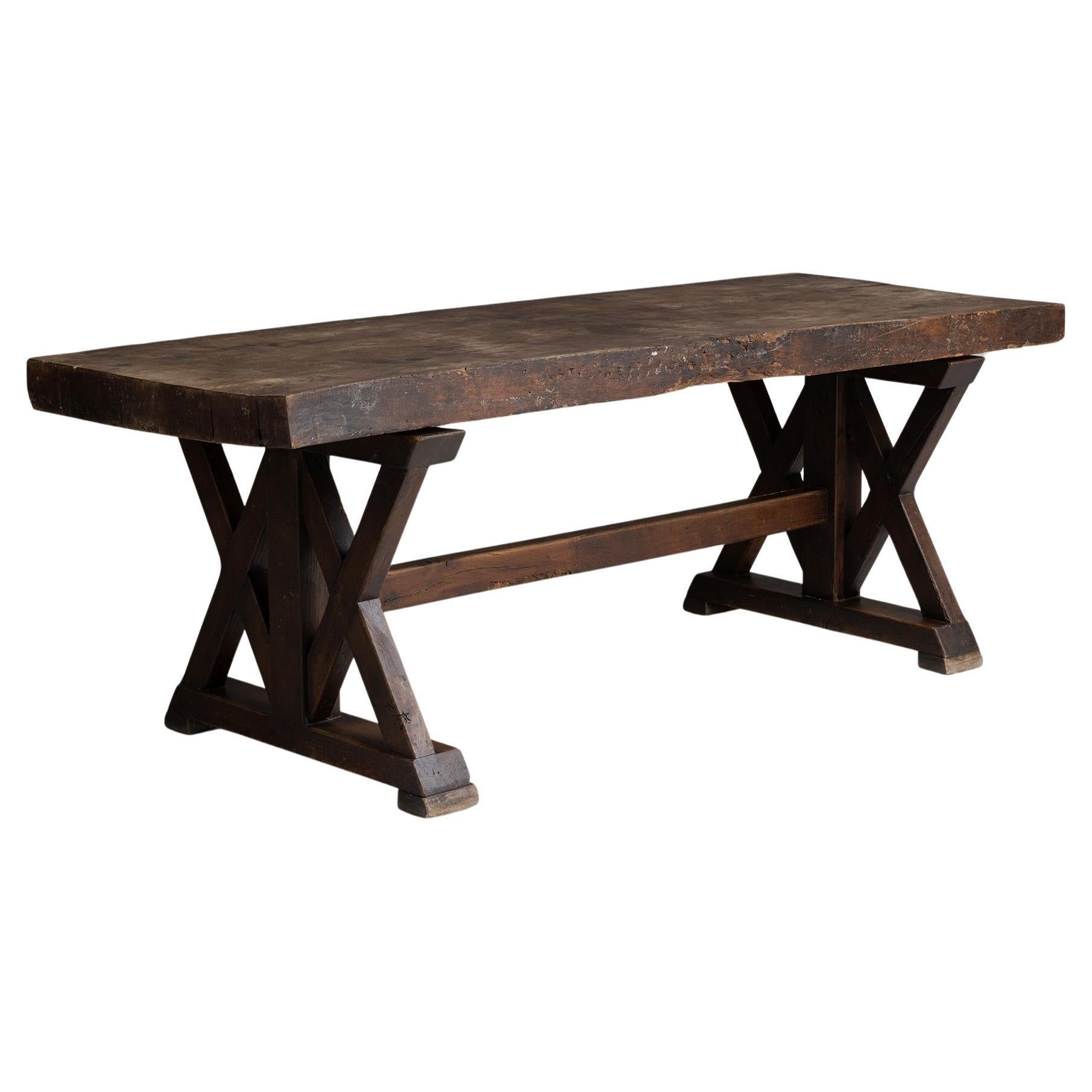 X-Frame Tavern Table, England, circa 1890 For Sale at 1stDibs