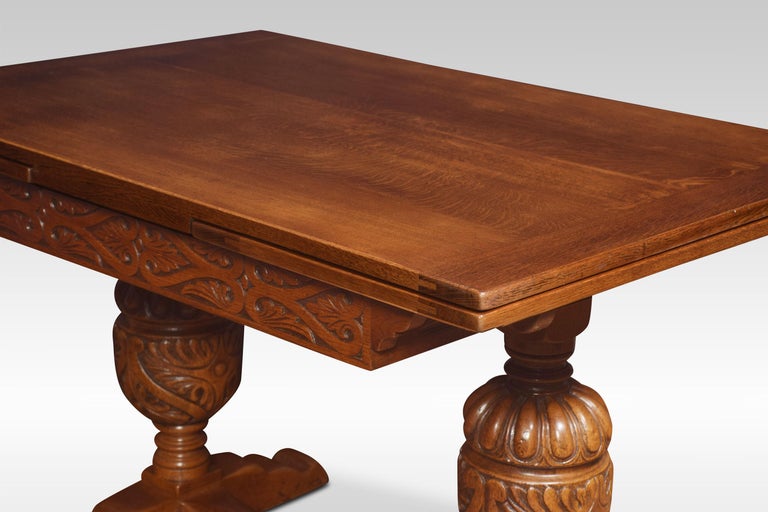 Oak Draw Leaf Refectory Table For Sale at 1stDibs