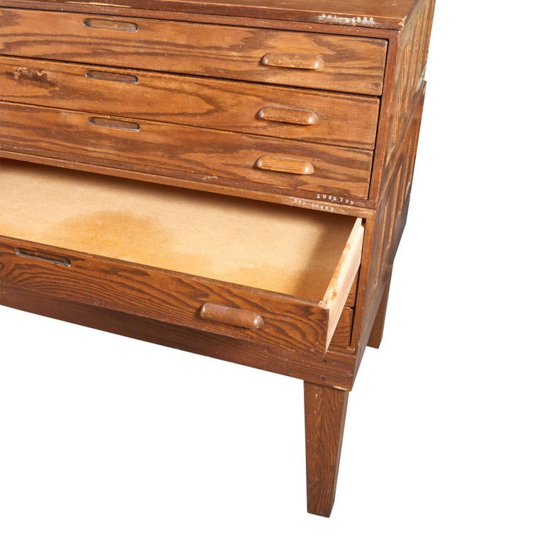 Oak Flat File Drawer on Legs For Sale at 1stDibs