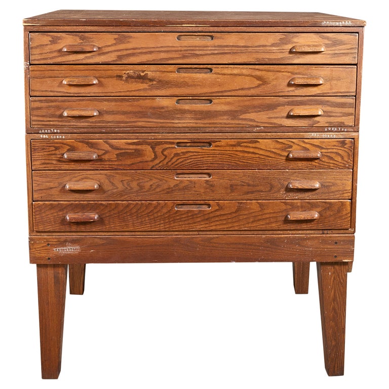 Oak Flat File Drawer on Legs For Sale at 1stDibs