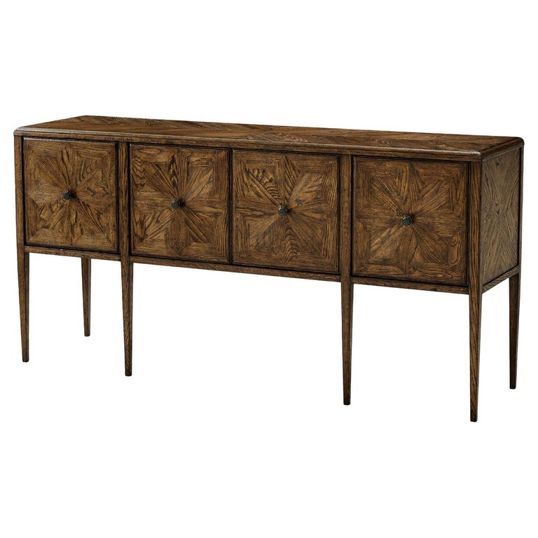 Oak Four Door Buffet - Dark For Sale at 1stDibs
