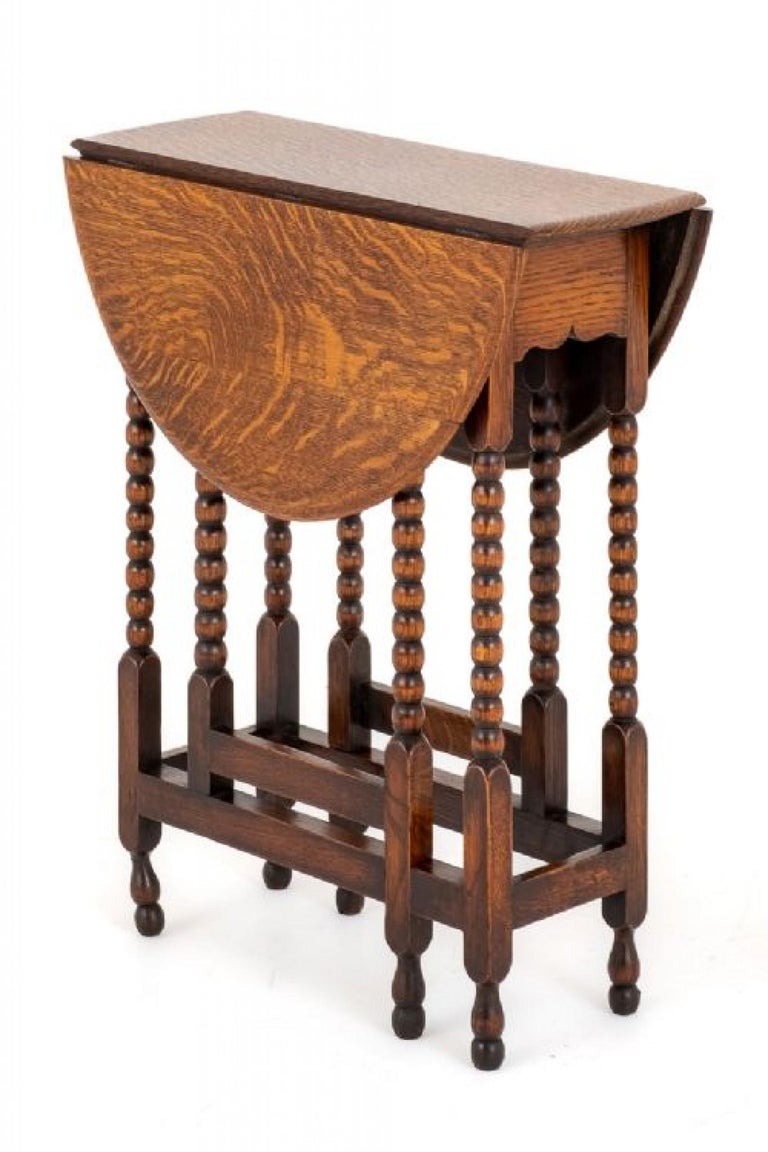 Oak Gateleg Table Farmhouse Furniture Bobbin Legs For Sale at 1stDibs