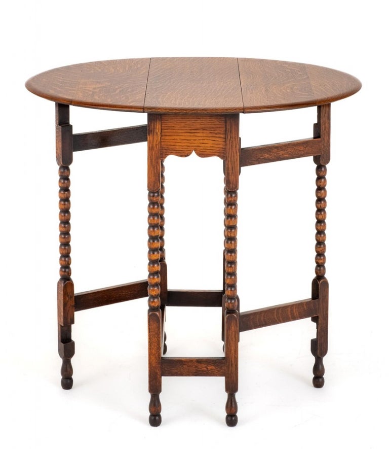 Oak Gateleg Table Farmhouse Furniture Bobbin Legs For Sale at 1stDibs