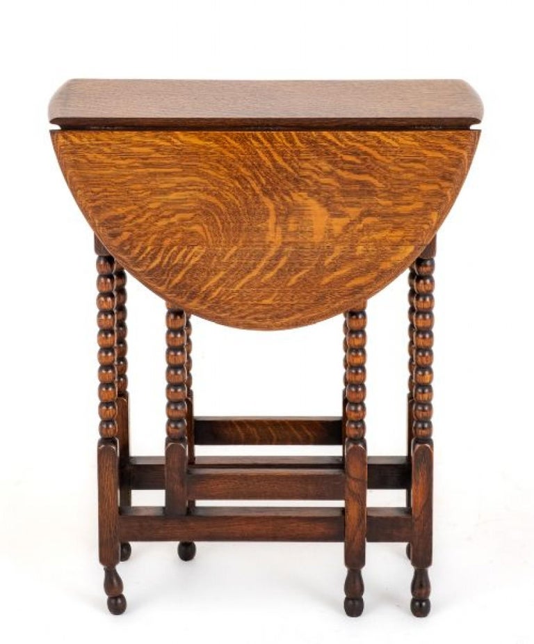 Oak Gateleg Table Farmhouse Furniture Bobbin Legs For Sale at 1stDibs