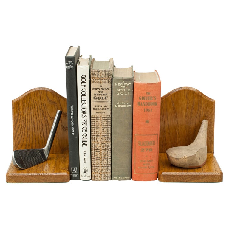 Oak Golf Bookends, Robert Simpson For Sale at 1stDibs