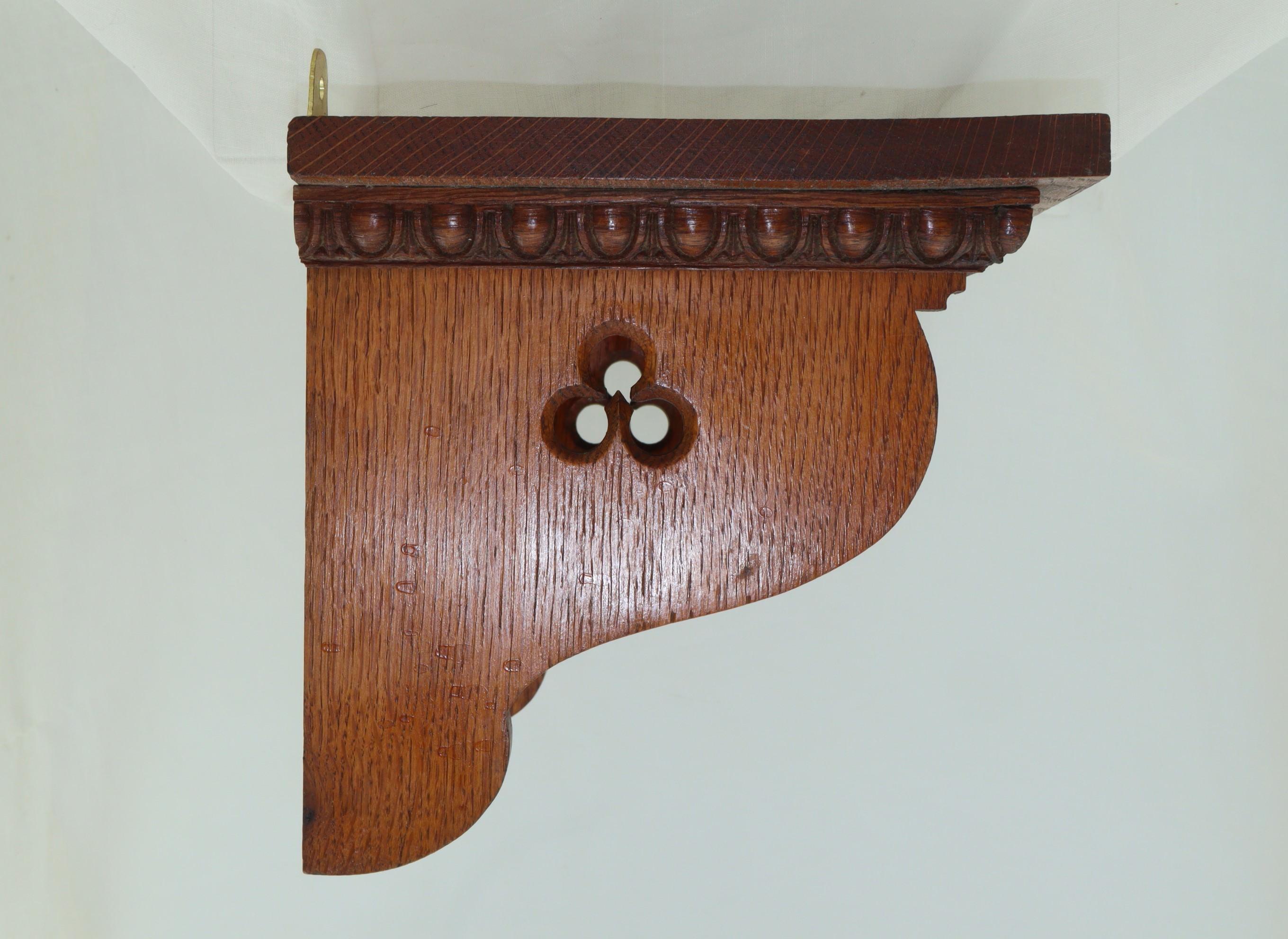 Oak gothic wall bracket For Sale at 1stDibs