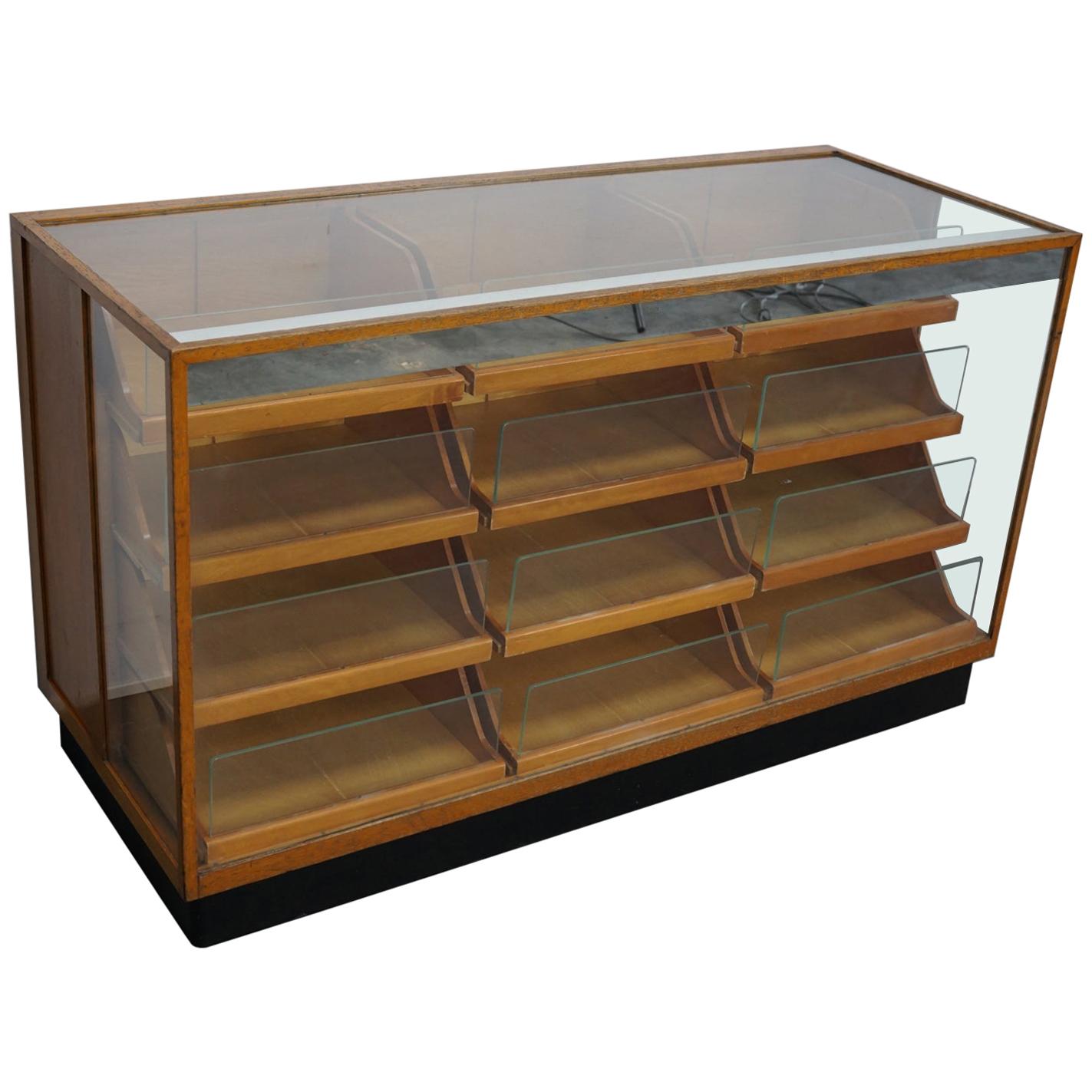 Oak Haberdashery Shop Cabinet/Retail Unit, 1950s at 1stDibs