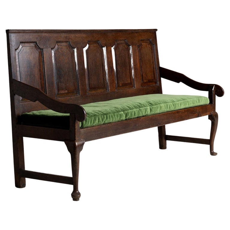Oak Hall Bench in 100% Kid Mohair Velvet, England, circa 1790 For Sale ...