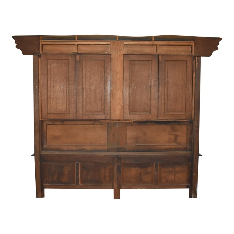 Oak High Back Bench with Storage and Coat Rack, circa 1900 For Sale at ...