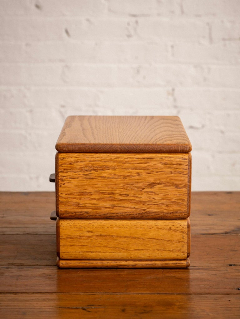 Oak Jewelry Box with Inlay Detail For Sale at 1stDibs