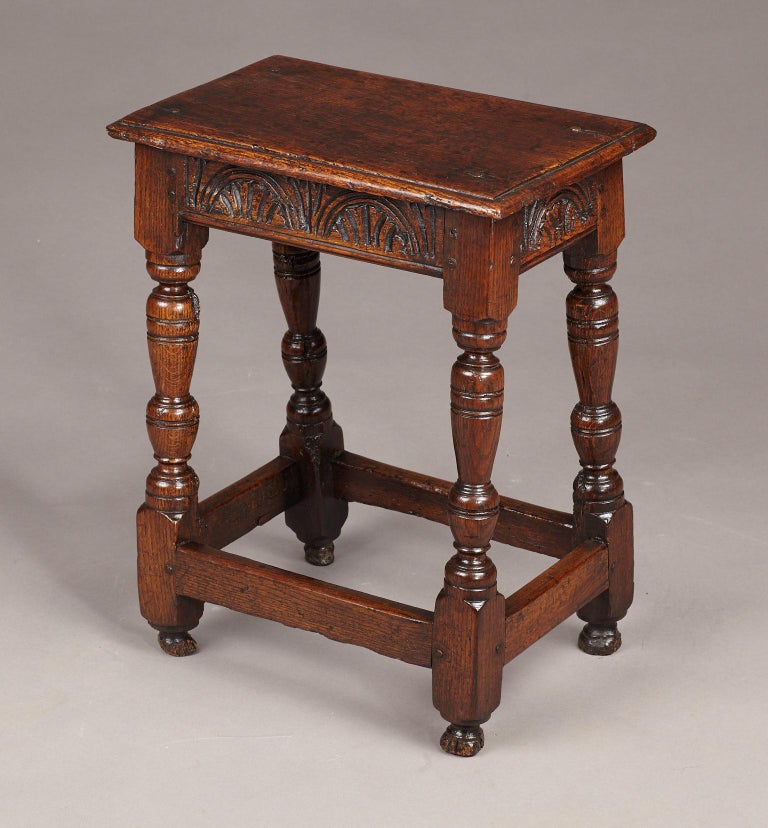 Oak Joined Stool, Charles I period, English, circa 1630-1640 at 1stDibs