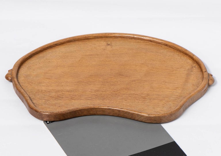 Oak Kidney Shaped Tray by Robert Mouseman Thompson, England, circa 1970 ...