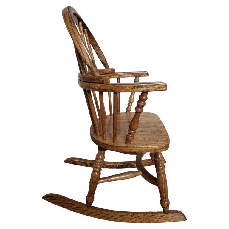 Oak Kid's Windsor Rocking Chair, Circa 1970s For Sale at 1stDibs ...