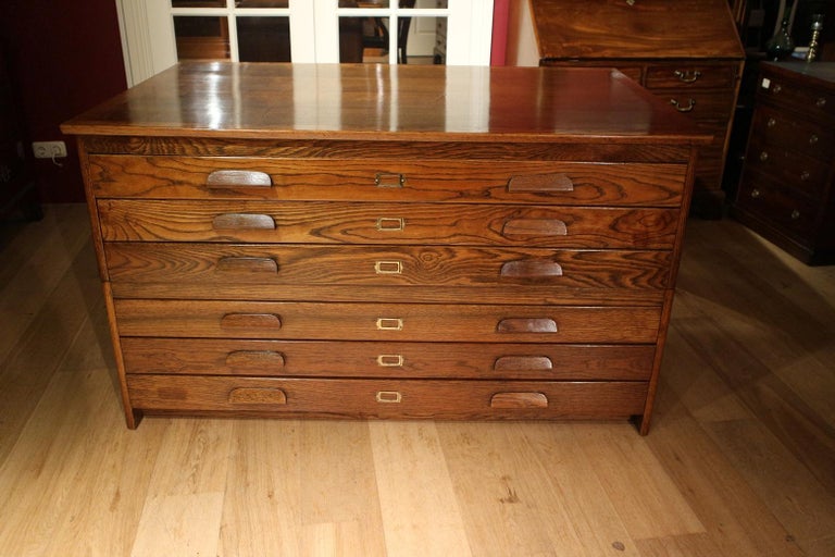 Oak Map Chest For Sale at 1stDibs