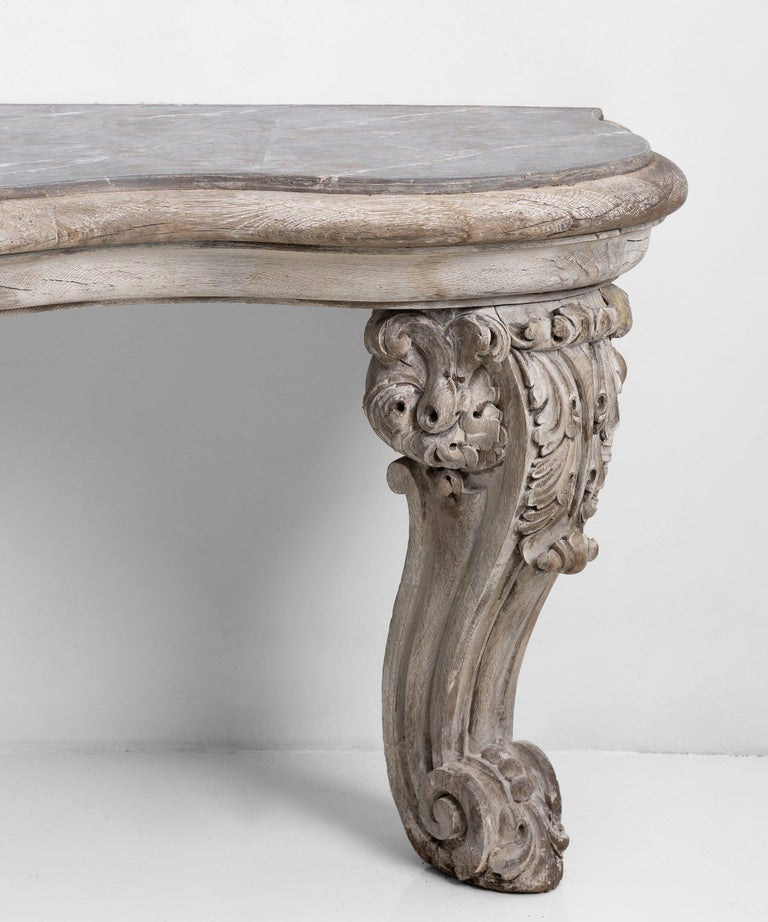 Oak and Marble Console Table, Ireland Circa 1840 at 1stDibs