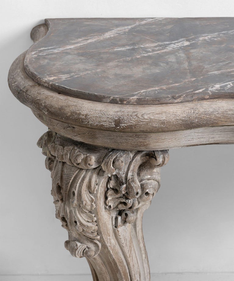 Oak and Marble Console Table, Ireland Circa 1840 at 1stDibs