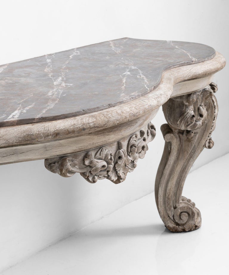 Oak and Marble Console Table, Ireland Circa 1840 at 1stDibs