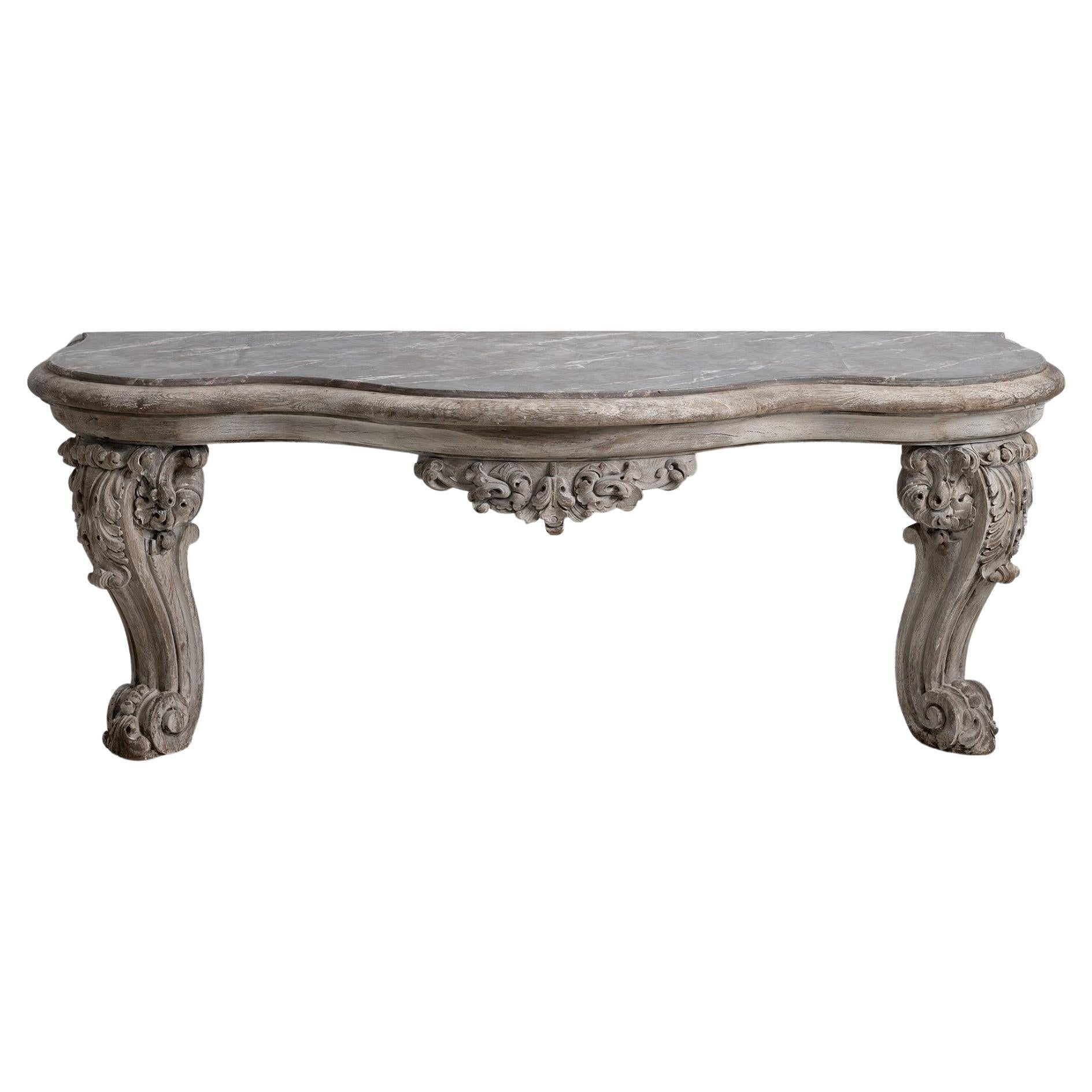 Oak and Marble Console Table, Ireland Circa 1840 at 1stDibs