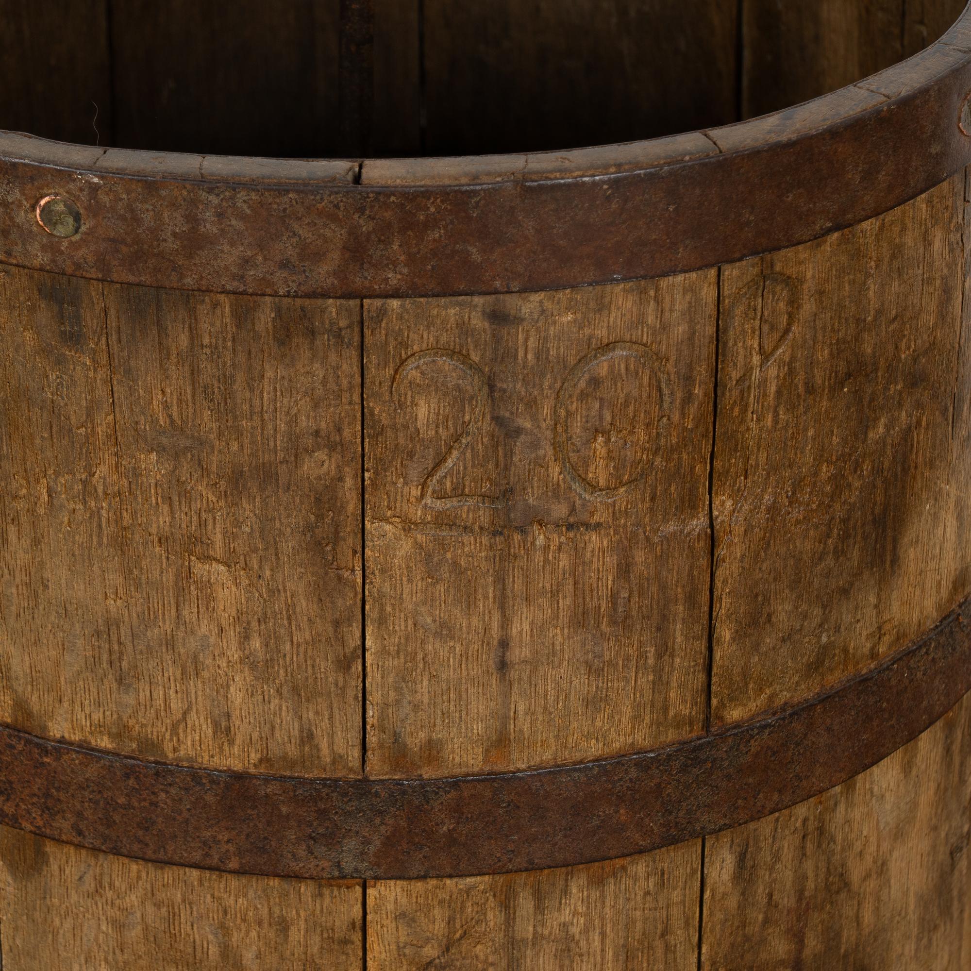 Oak Measuring Bucket with Metal Bands and Handles, Hungary circa 1920 ...